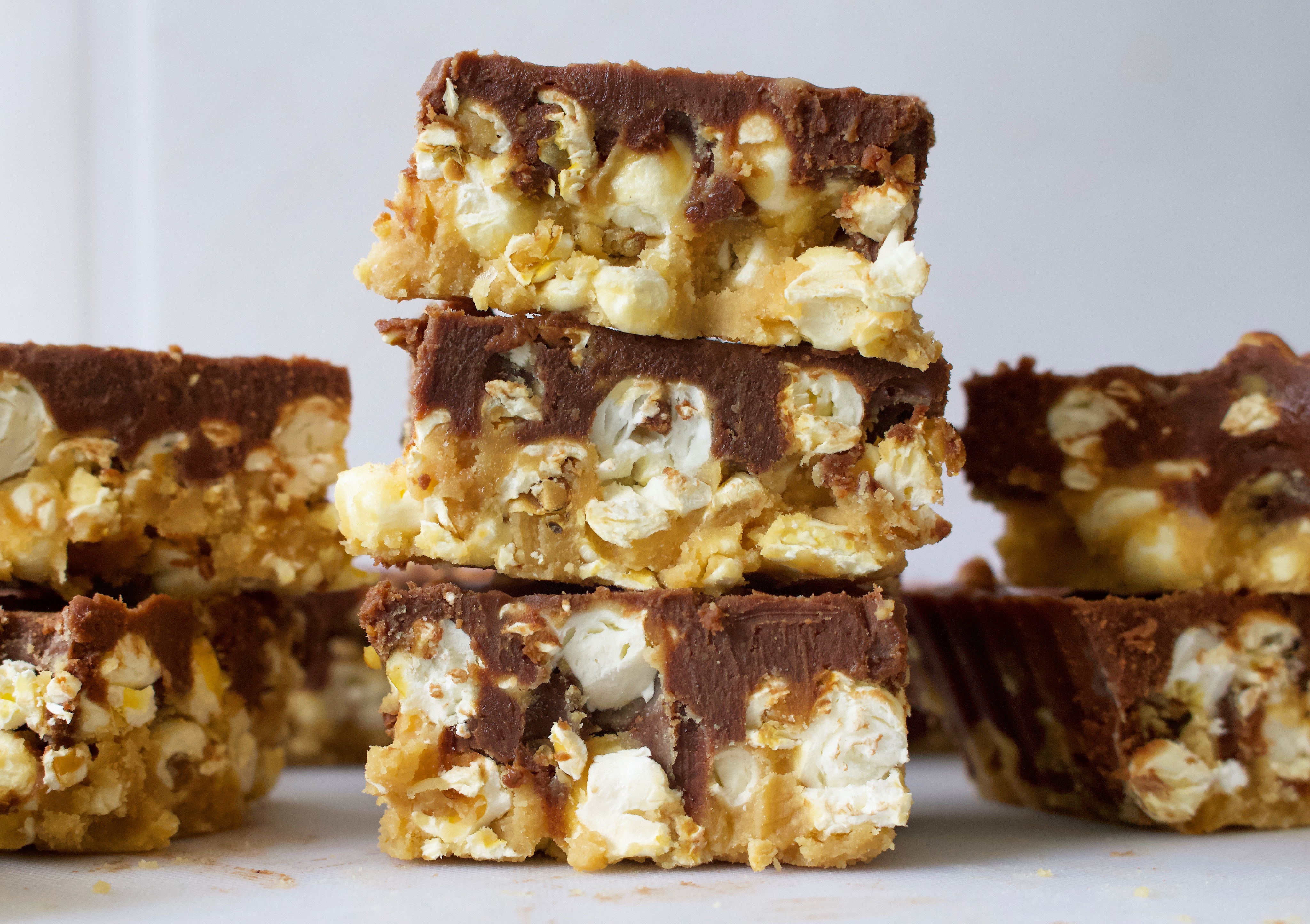 Chocolate fudge popcorn bars