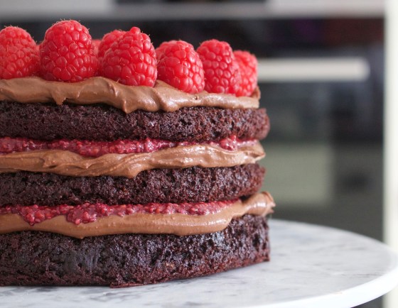 Raspberry chocolate fudge cake with two ingredient ganache and super ...