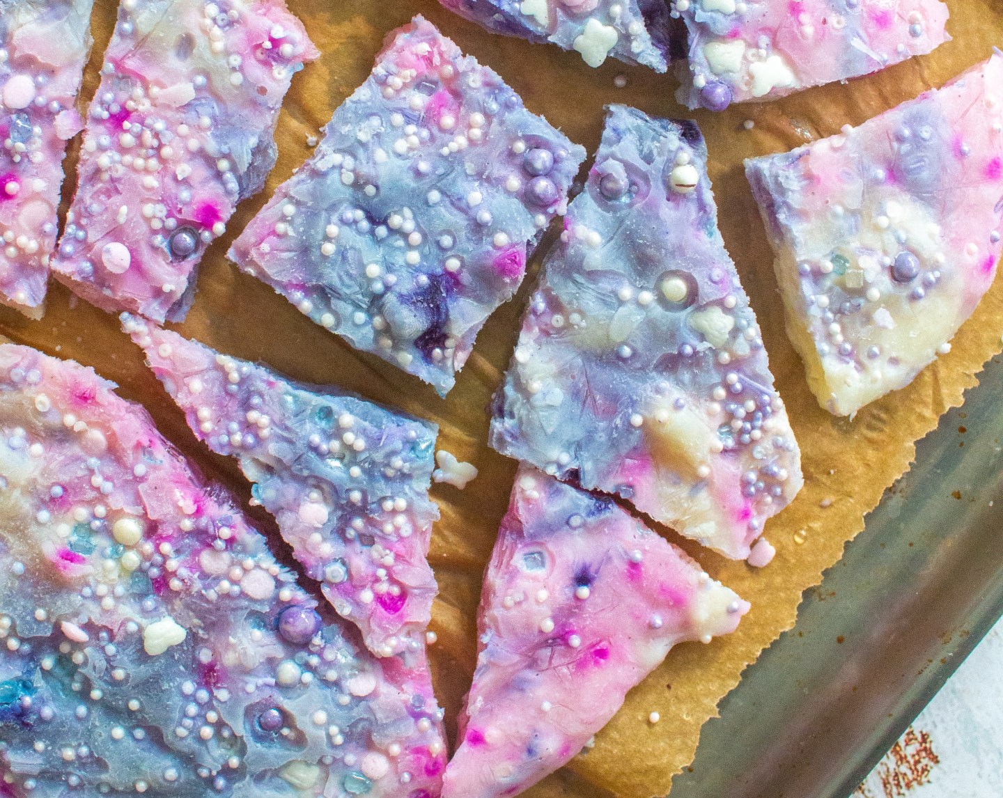 Unicorn yogurt bark